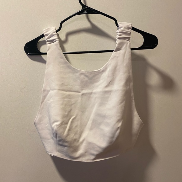 Zara | Tops | White Zara Backless Cropped Tank | Poshmark